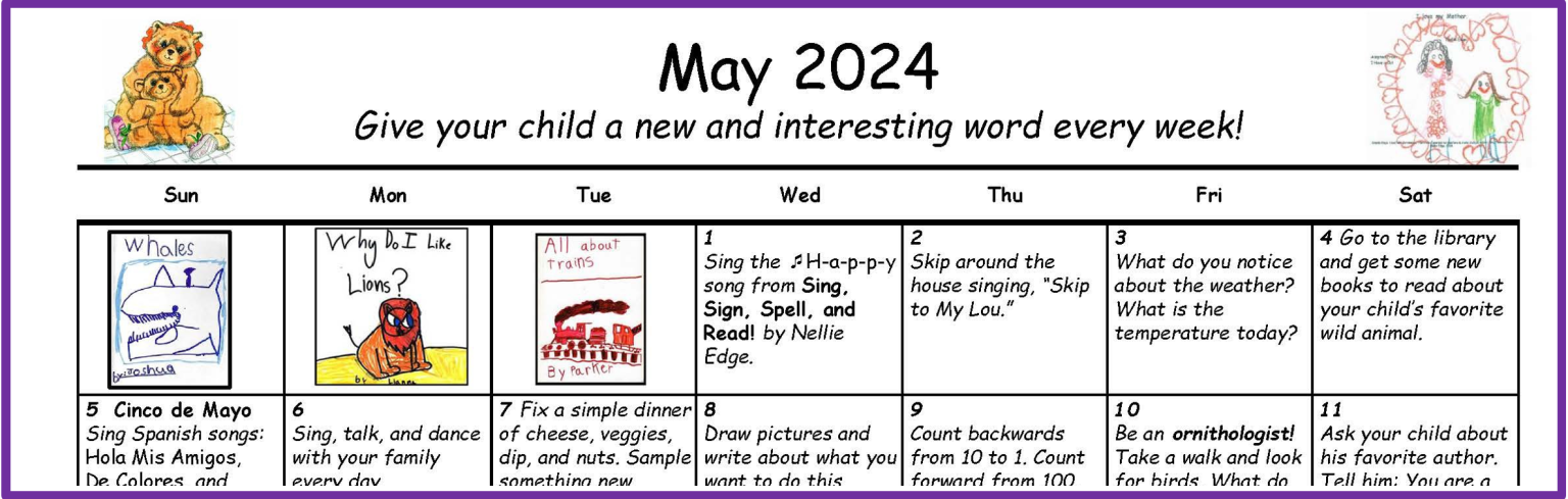Welcome Families with a Customizable Monthly Learning Calendar