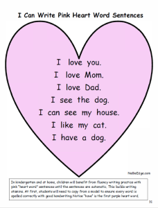 Writing-to-Read Heart Word Sentences: Free Literacy eBook! by Nellie Edge